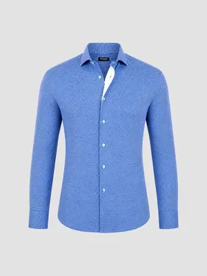 MACEOO Eins Stretch Cubism Shirt - Blue