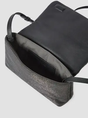 Brunello Cucinelli Precious Flap Crossbody Bag In Grained Leather