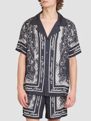 Balmain Foulard Satin Camp Shirt