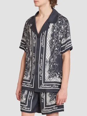 Balmain Foulard Satin Camp Shirt