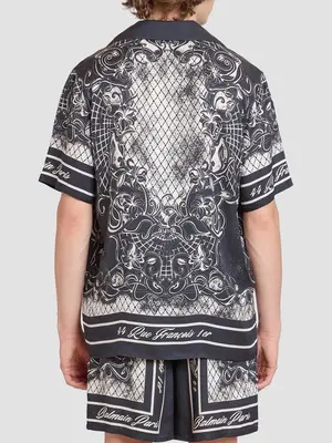 Balmain Foulard Satin Camp Shirt