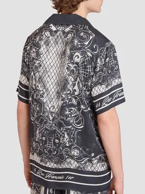 Balmain Foulard Satin Camp Shirt