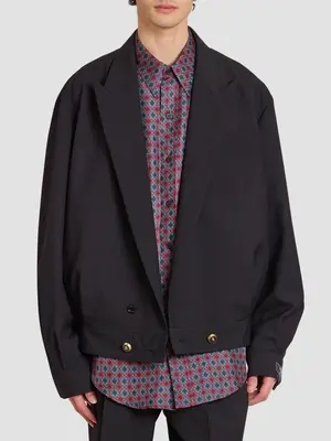Balmain Wool Blouson Doubled-breasted Jacket