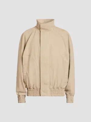 Balmain Logo Cotton Bomber Jacket - Sable