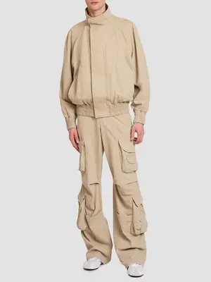 Balmain Logo Cotton Bomber Jacket