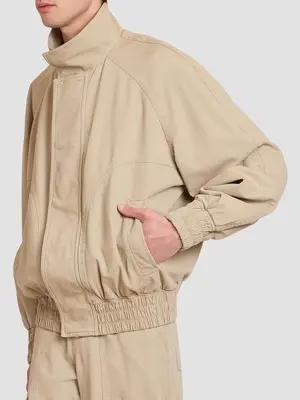 Balmain Logo Cotton Bomber Jacket