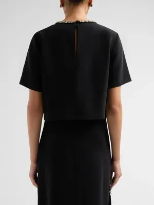 Cinq À Sept Adona Crystal-embellished Top - Black