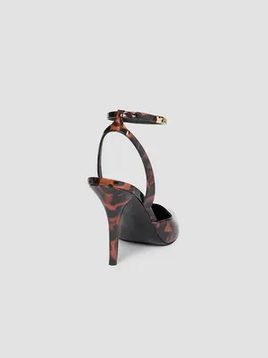 Balmain 95mm Tortoiseshell Patent Leather Pumps - Marron