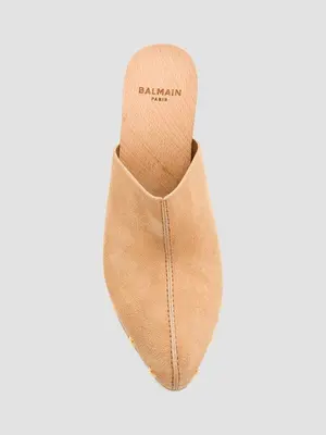 Balmain Suede Clog Wedges