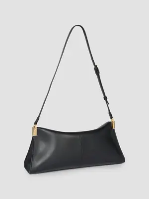 Balmain 64-83 Medium Leather Shoulder Bag - Noir