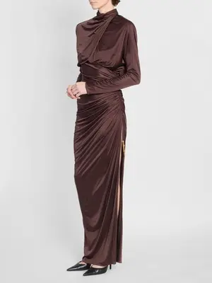 Balmain Jersey Open-back Maxi Dress