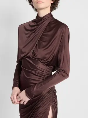 Balmain Jersey Open-back Maxi Dress