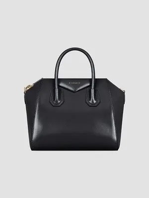 Givenchy Small Antigona Top Handle Bag In Box Leather - Black