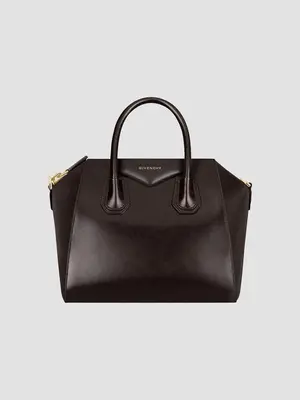 Givenchy Small Antigona Top Handle Bag In Box Leather - Chocolate