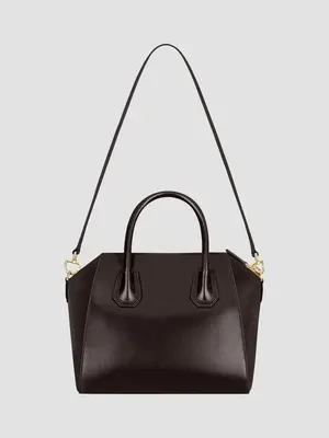 Givenchy Small Antigona Top Handle Bag In Box Leather - Chocolate