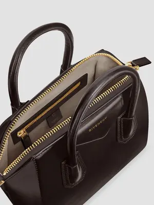 Givenchy Small Antigona Top Handle Bag In Box Leather - Chocolate