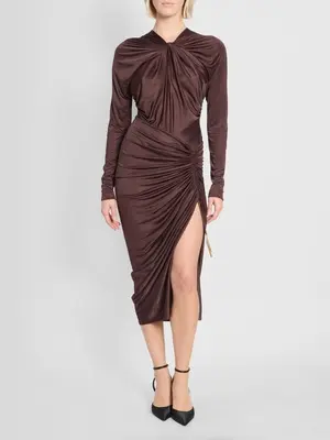 Balmain Twist Detail Jersey Bodysuit - Brown