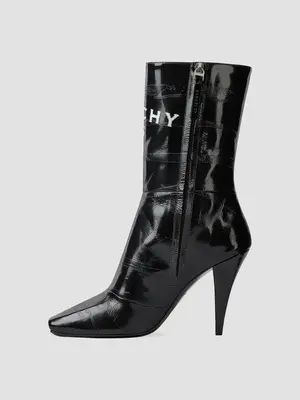 Givenchy Sliced Square Tape Ankle Boots In Leather