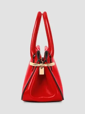 Givenchy Mini Pinch Top Handle Bag In Leather - Deep Red