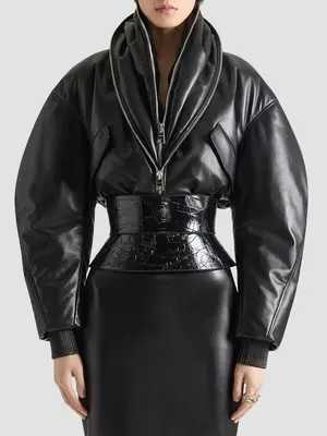 Givenchy Corset Belt In Nappa Leather With Tape Print