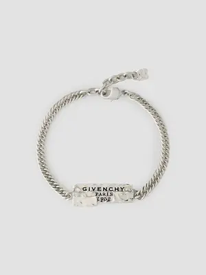 Givenchy Tape Bracelet In Metal And Enamel - Antic Silvery