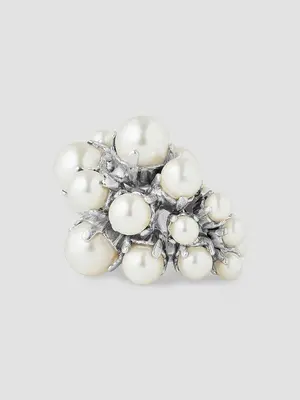 Givenchy Crystal Pearl Earcuff In Metal And Pearls