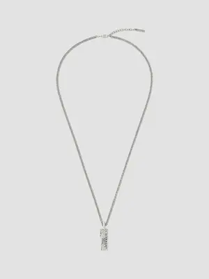 Givenchy Tape Necklace In Metal And Enamel Antic Silvery