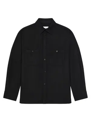 Givenchy Couture Seam Overshirt In Flannel - Black