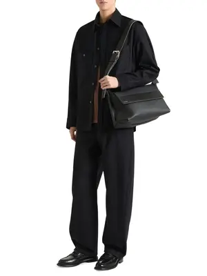 Givenchy Couture Seam Overshirt In Flannel - Black
