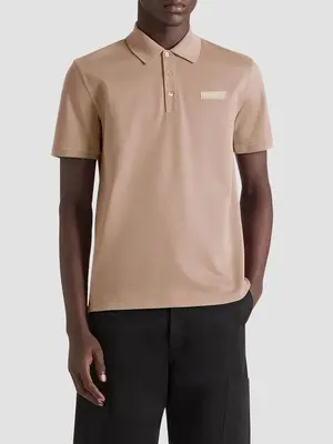 Givenchy Polo In Cotton With Paris Gros Grain - Beige