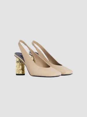Givenchy Tape Slingbacks In Leather - Beige