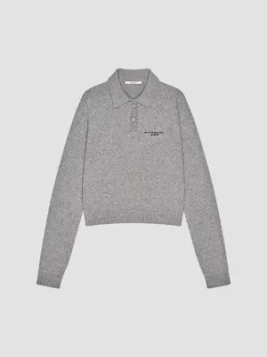 Givenchy Polo Sweater In Wool And Cashmere - Light Grey