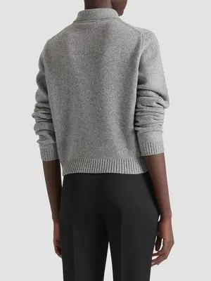 Givenchy Polo Sweater In Wool And Cashmere - Light Grey