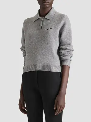 Givenchy Polo Sweater In Wool And Cashmere - Light Grey