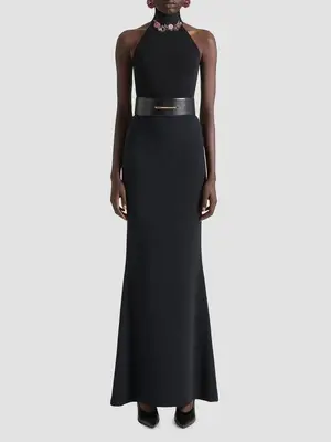 Givenchy Halterneck Top In Viscose With Crystals