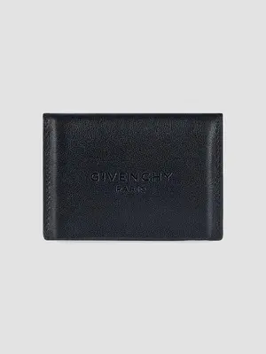 Givenchy Antigona Stamped Flap Card Holder In Leather - Black