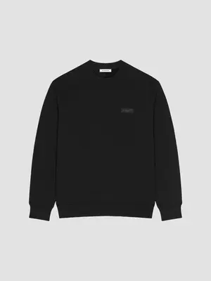 Givenchy Sweatshirt In Fleece With Paris Gros Grain - Black
