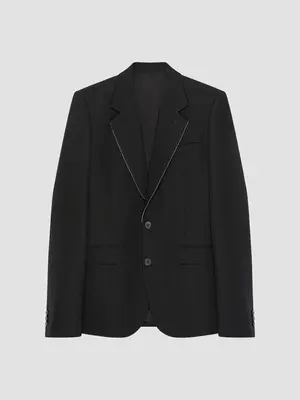 Givenchy Single-breasted Fitted Jacket In Wool - Black