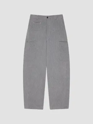 Givenchy Couture Seam Cargo Trousers In Herringbone Denim - Grey