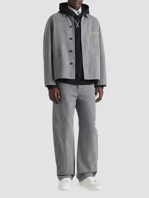 Givenchy Couture Seam Cargo Trousers In Herringbone Denim