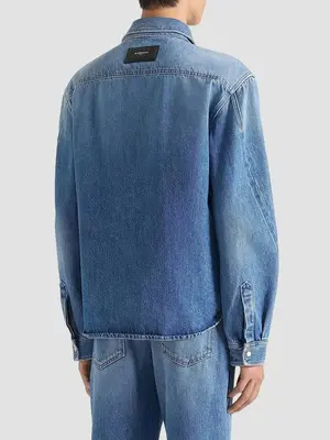 Givenchy Couture Seam Shirt In Shadow Washed Denim