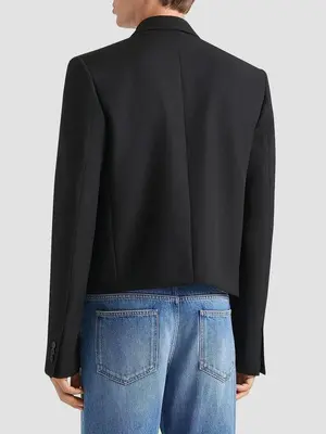 Givenchy Embellished Single-breasted Cropped Jacket In Wool