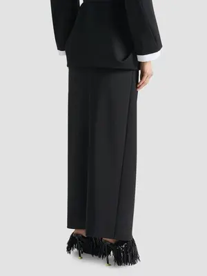 Givenchy Long Wrapped Skirt In Wool And Mohair - Black