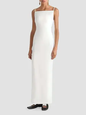 Givenchy Sliced Long Dress In Crepe Cady - Ivory