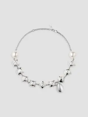 Givenchy Spiky Pearl Necklace In Metal And Pearls