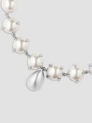 Givenchy Spiky Pearl Necklace In Metal And Pearls