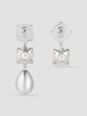 Givenchy Spiky Pearl Asymmetric Earrings In Metal And Pearls