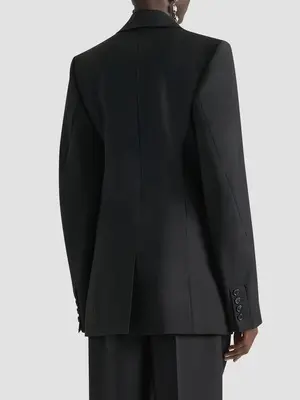 Givenchy Double-breasted Cocoon Blazer In Wool And Mohair - Black