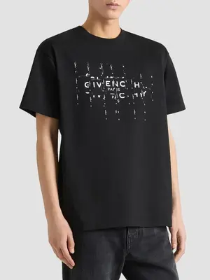 Givenchy T-shirt In Cotton With Photographic Negative Print - Black