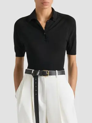 Givenchy Cropped Polo In Second Skin Effect Knit